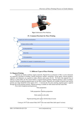 Overview of Piece Printing Process in Textile Industry | PDF