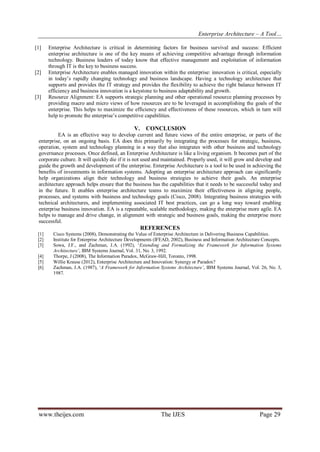 Enterprise Architecture – A Tool for Business Innovation Realization in the Enterprise | PDF