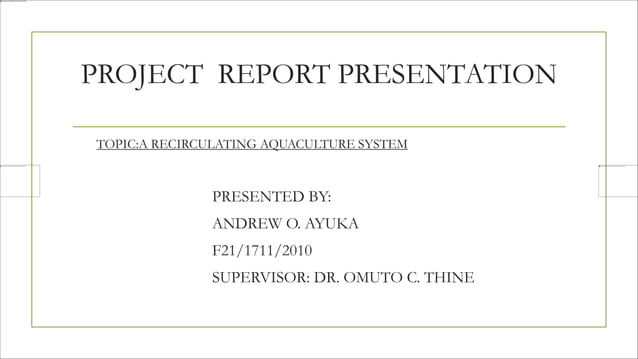 PROJECT REPORT PRESENTATION1 | PPT