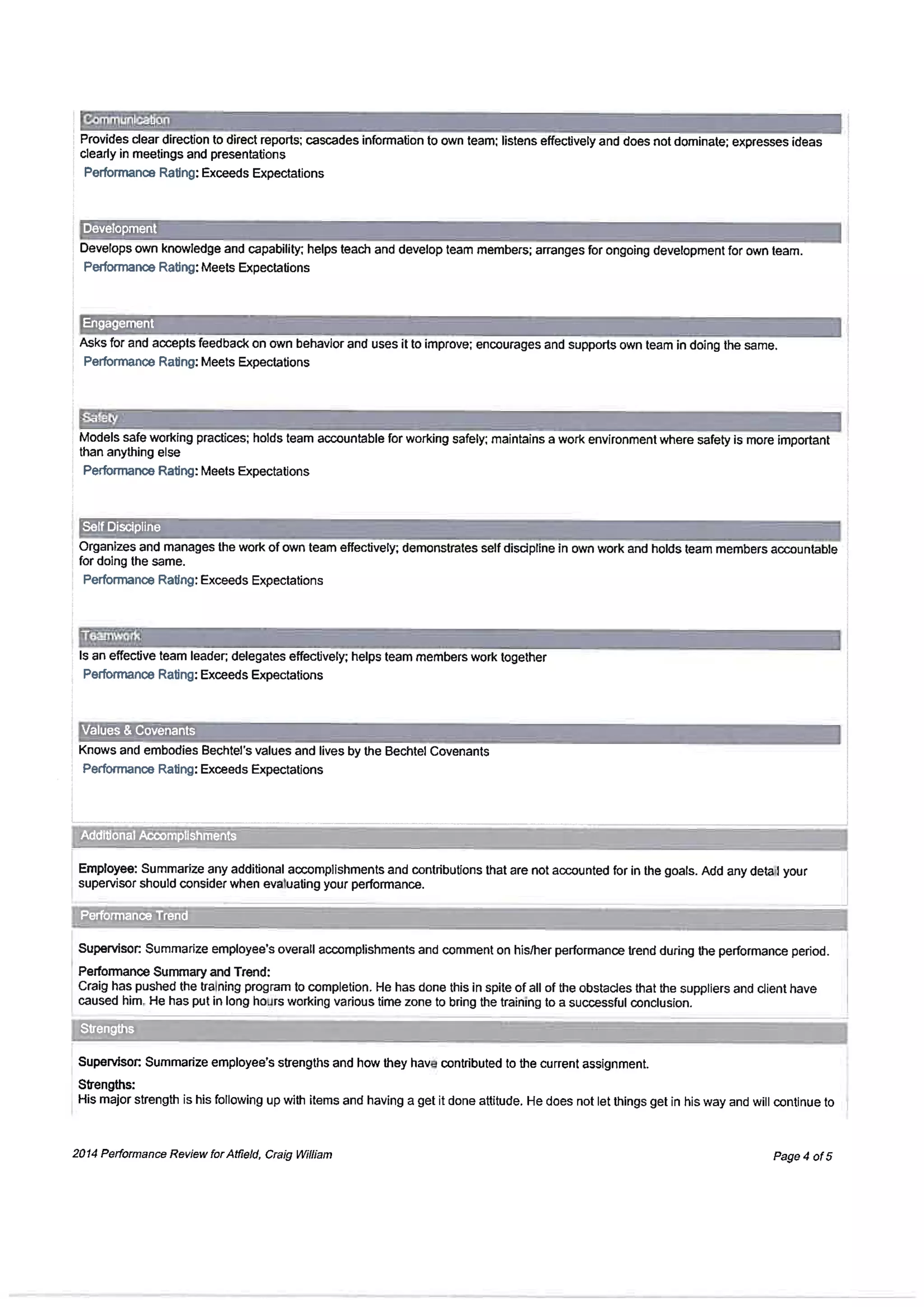 2014 Performance Review Bechtel OG&C | PDF