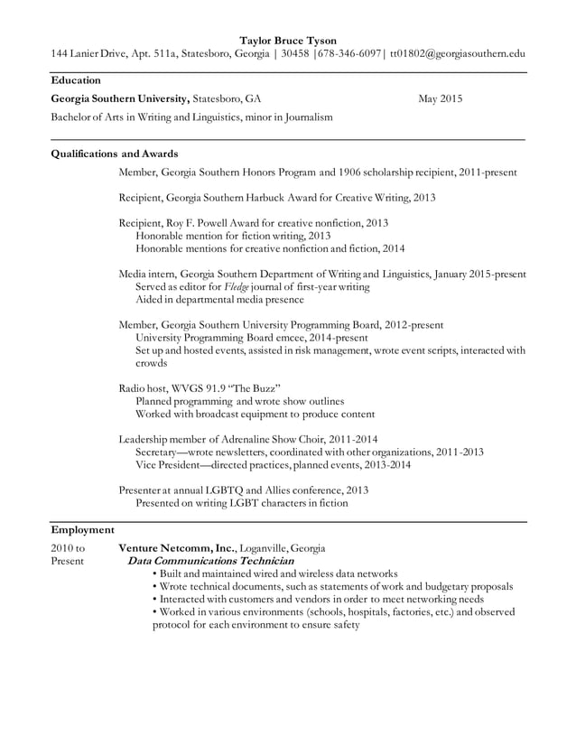Taylor Tyson Resume | PDF