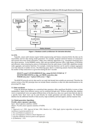 The Practical Data Mining Model for Efficient IDS through Relational Databases | PDF