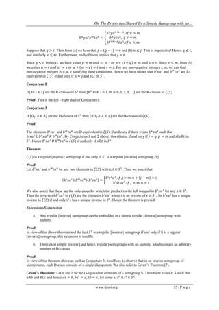 On The Properties Shared By a Simple Semigroup with an Identity and Any Semigroup with an ...