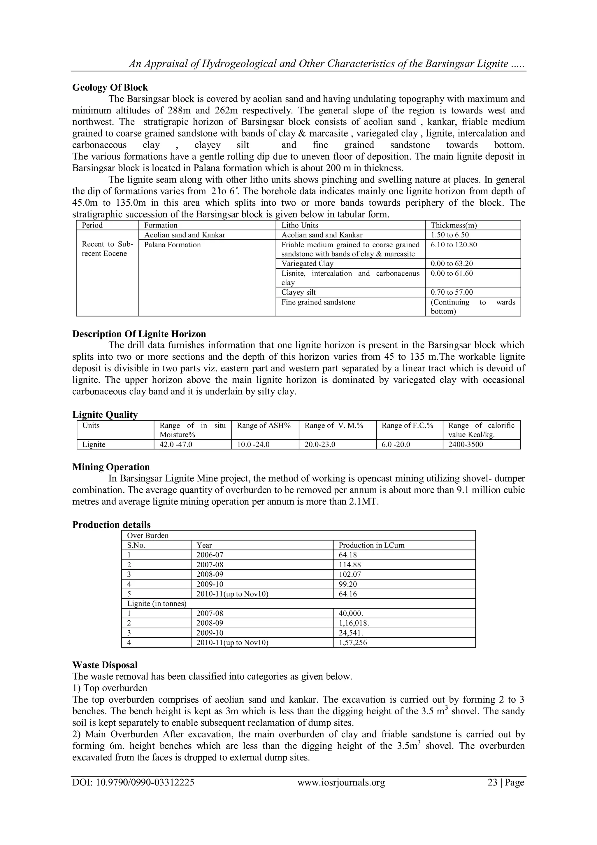 An Appraisal of Hydrogeological and Other Characteristics of the ...