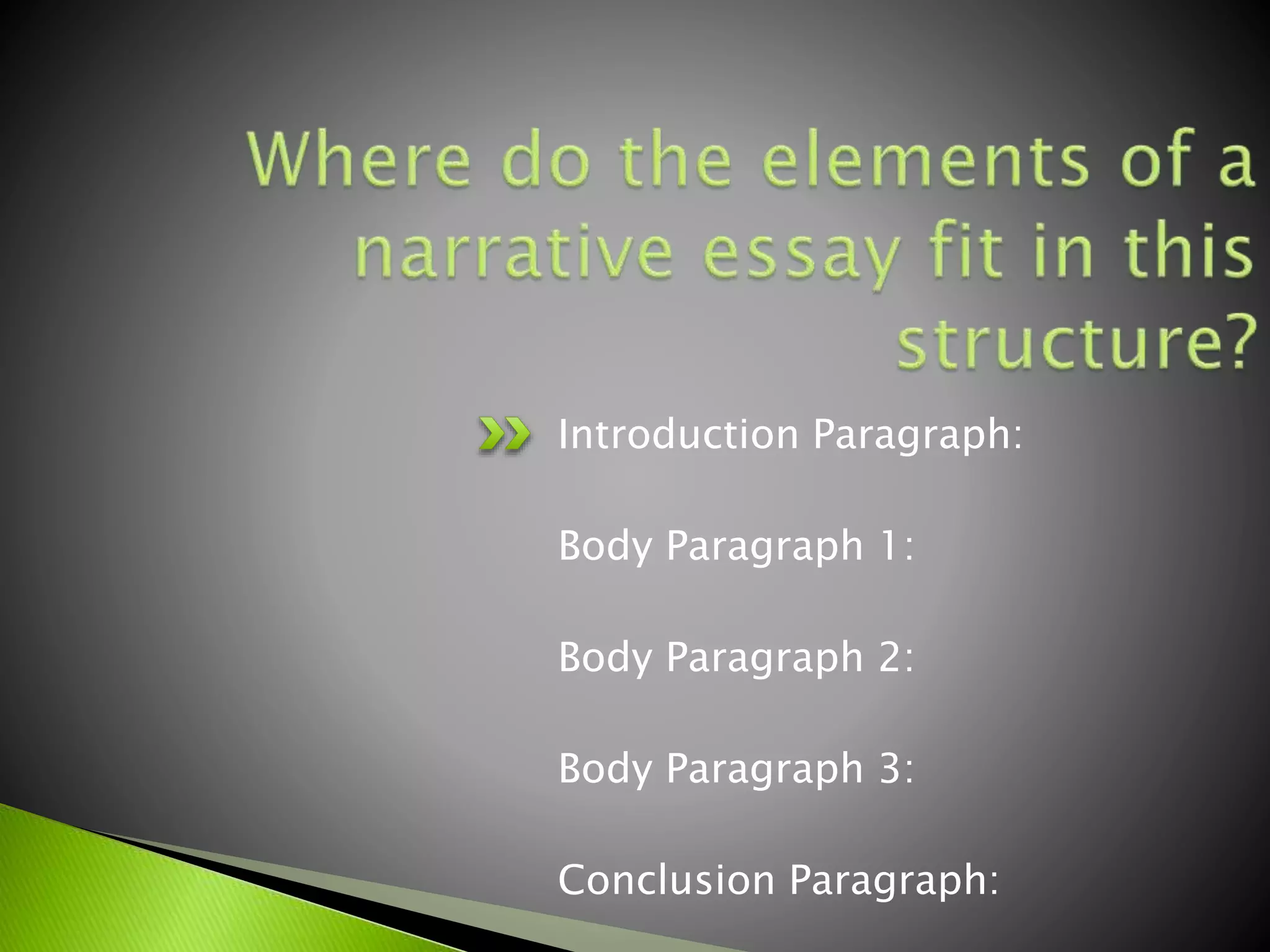 Narrative Essay Structure | PPT