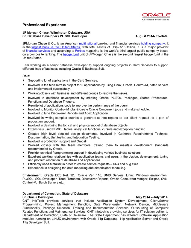 Munir_Database_Developer | DOC | Databases | Computer Software and Applications