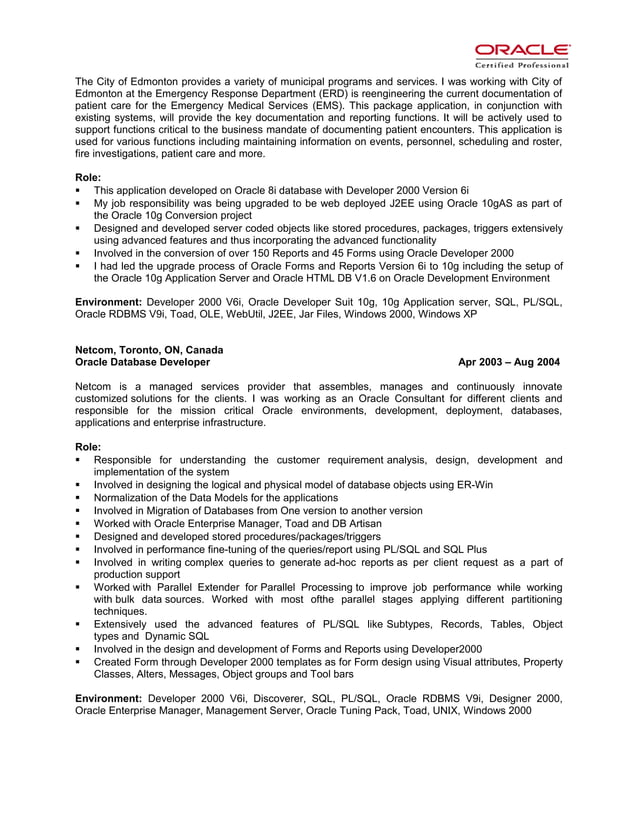 Munir_Database_Developer | DOC | Databases | Computer Software and Applications