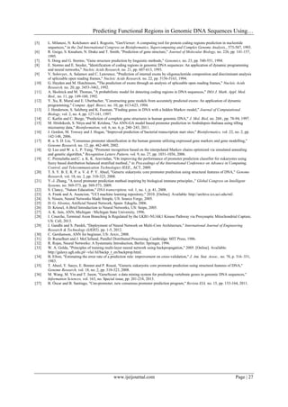 Predicting Functional Regions in Genomic DNA Sequences Using Artificial ...