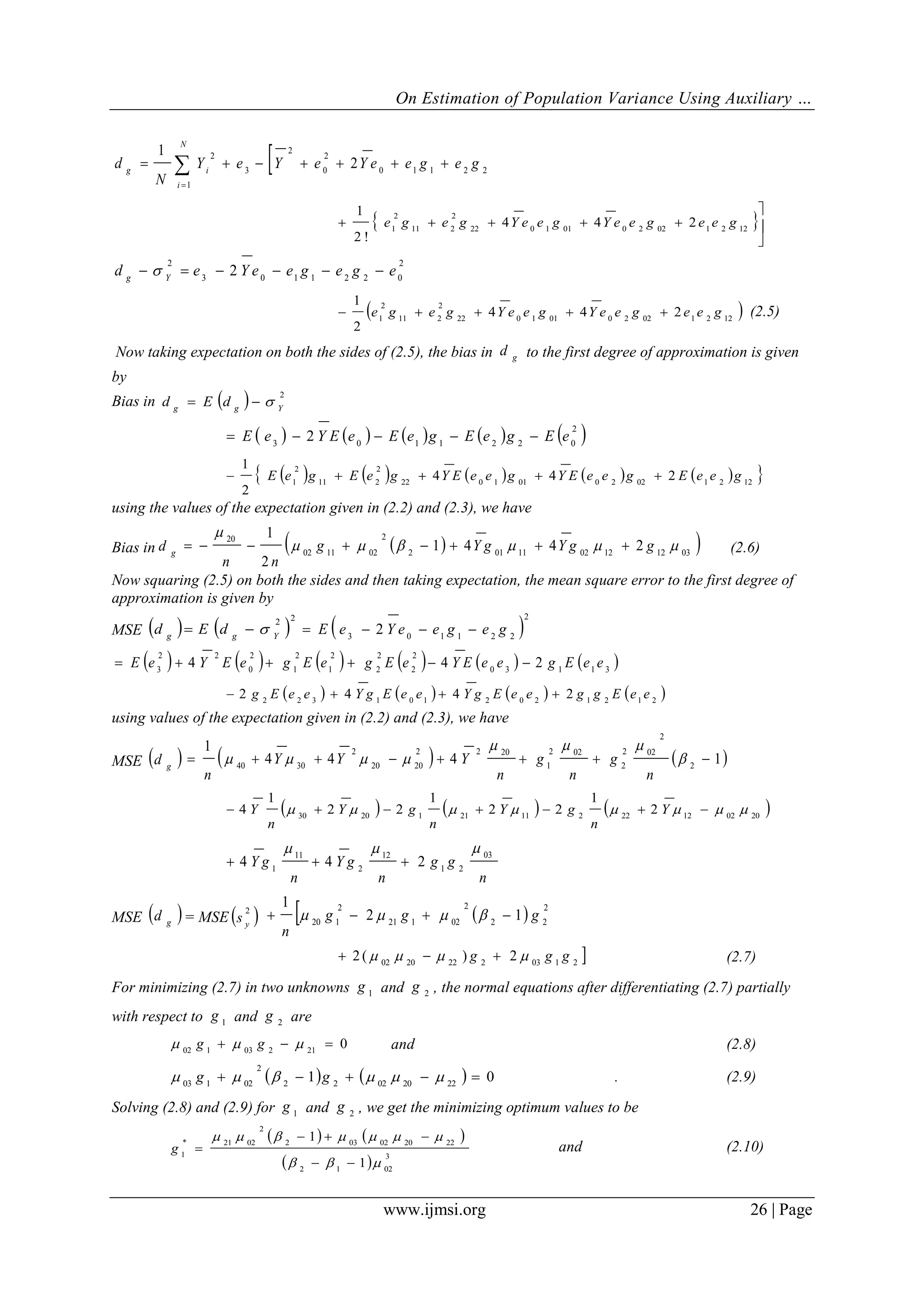 On Estimation Of Population Variance Using Auxiliary Information Pdf