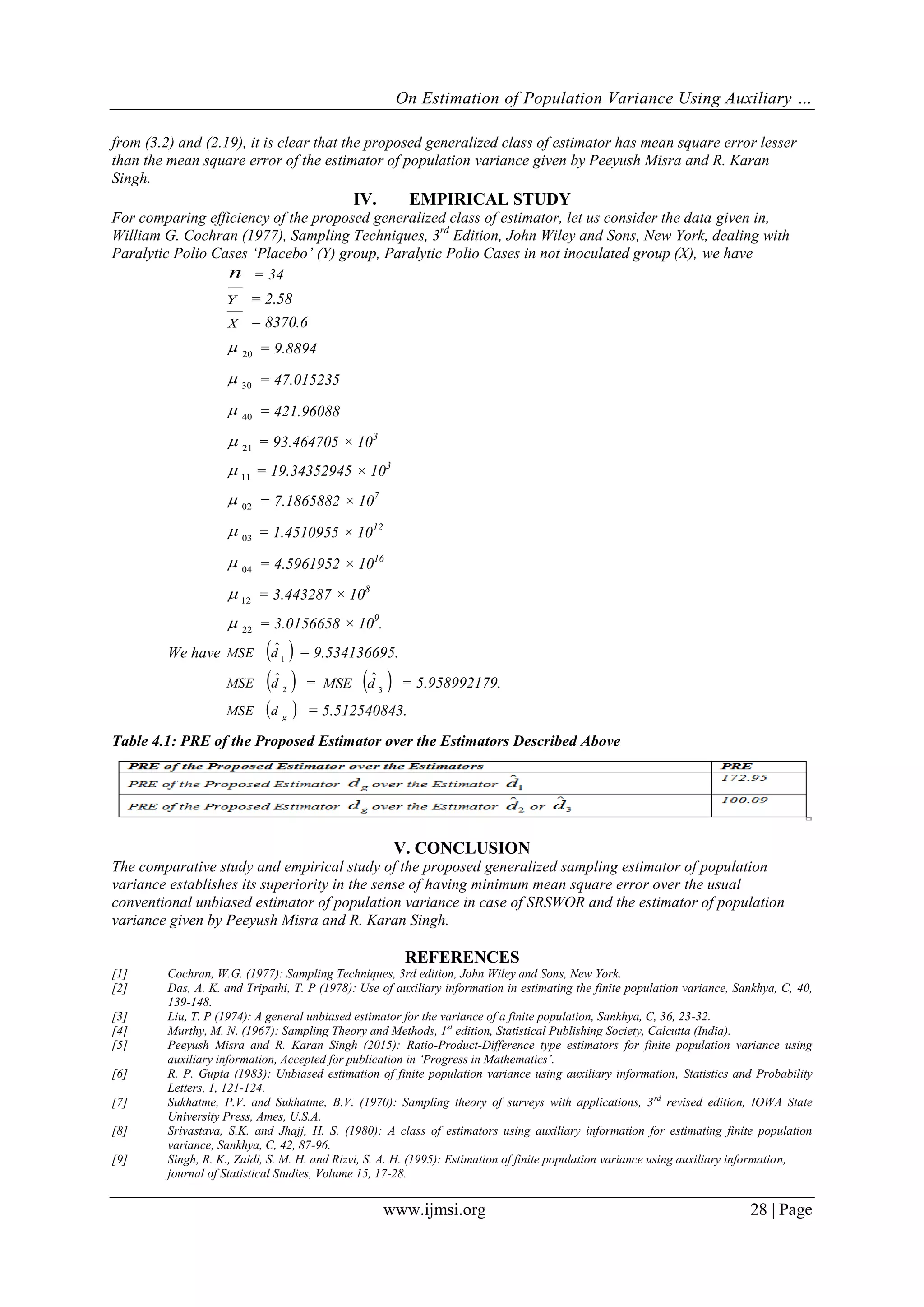 On Estimation Of Population Variance Using Auxiliary Information Pdf