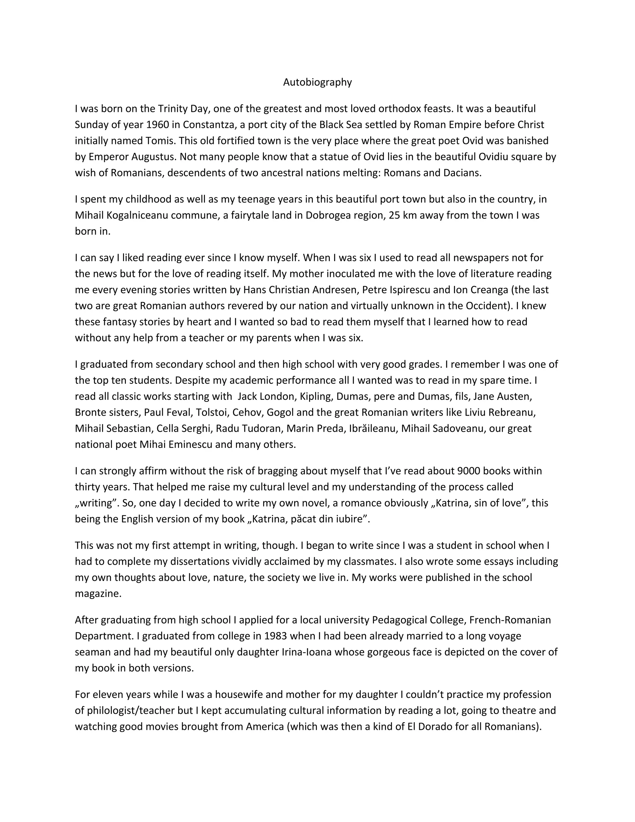 AUTOBIOGRAPHY | ODT