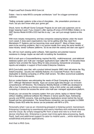 MVS Core Overview Linkedin | PDF