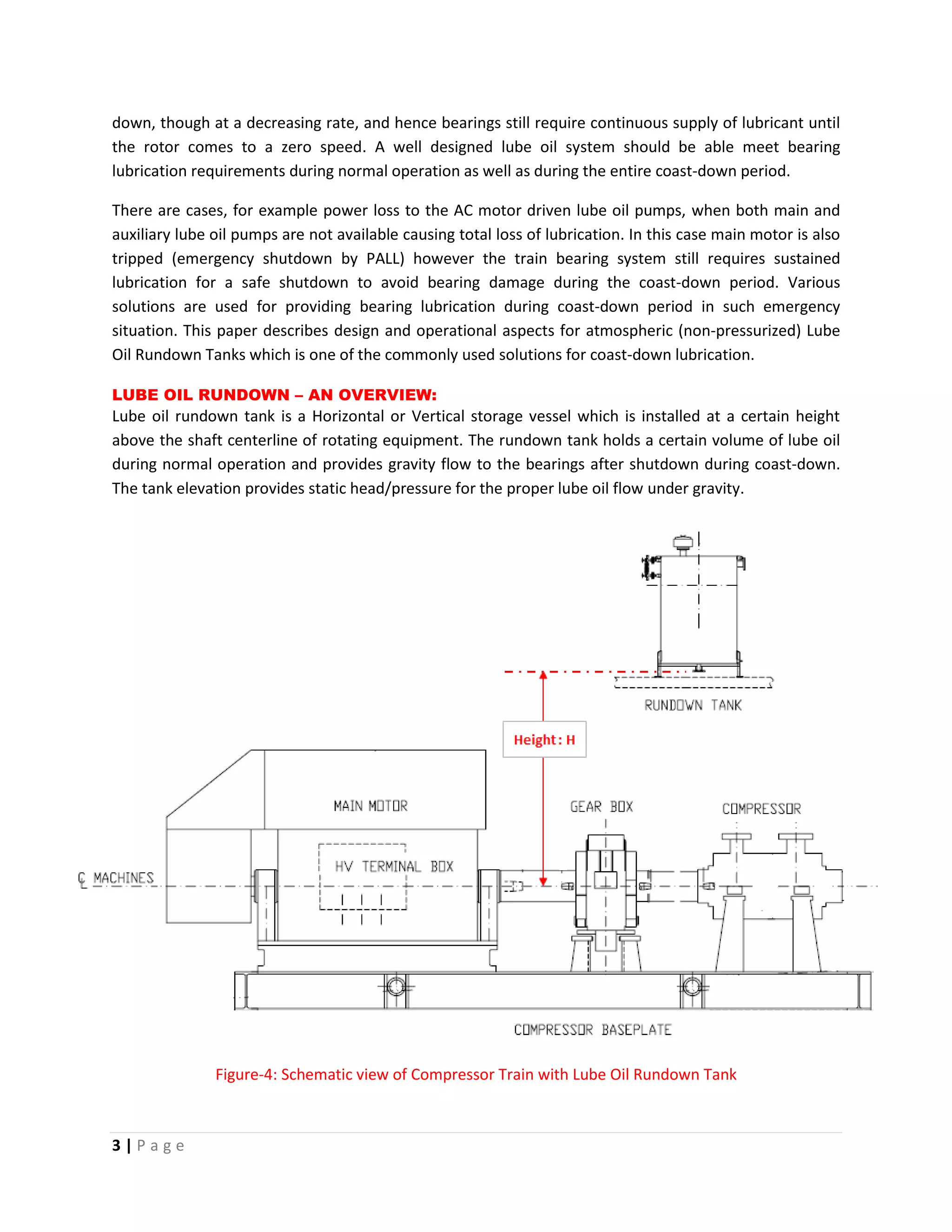 Lube Oil Rundown Tank - System Design and Operational Aspects | PDF