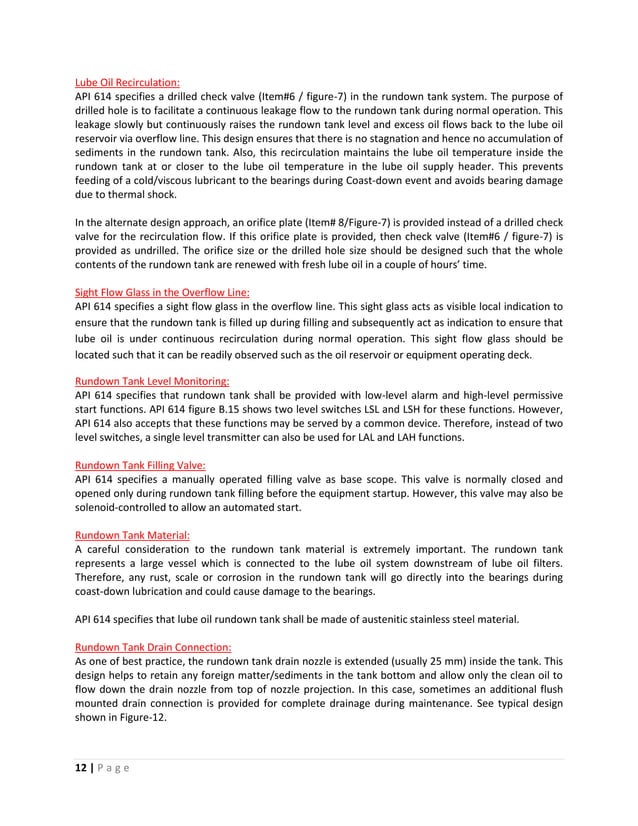 Lube Oil Rundown Tank - System Design and Operational Aspects | PDF ...