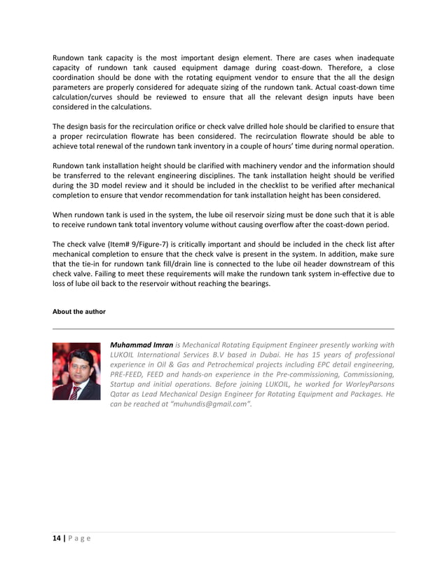 Lube Oil Rundown Tank - System Design and Operational Aspects | PDF ...