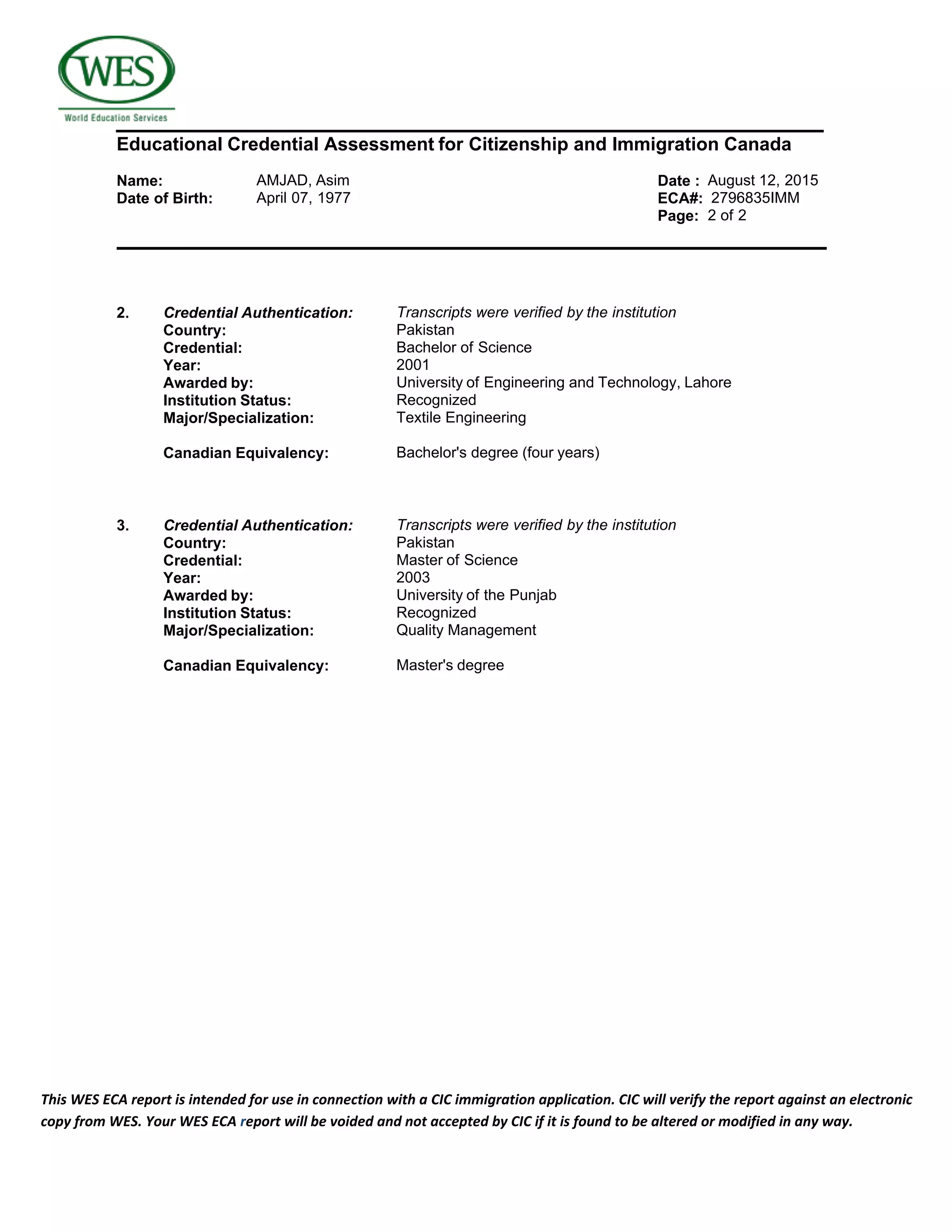 WES Assessment (2796835) | PDF