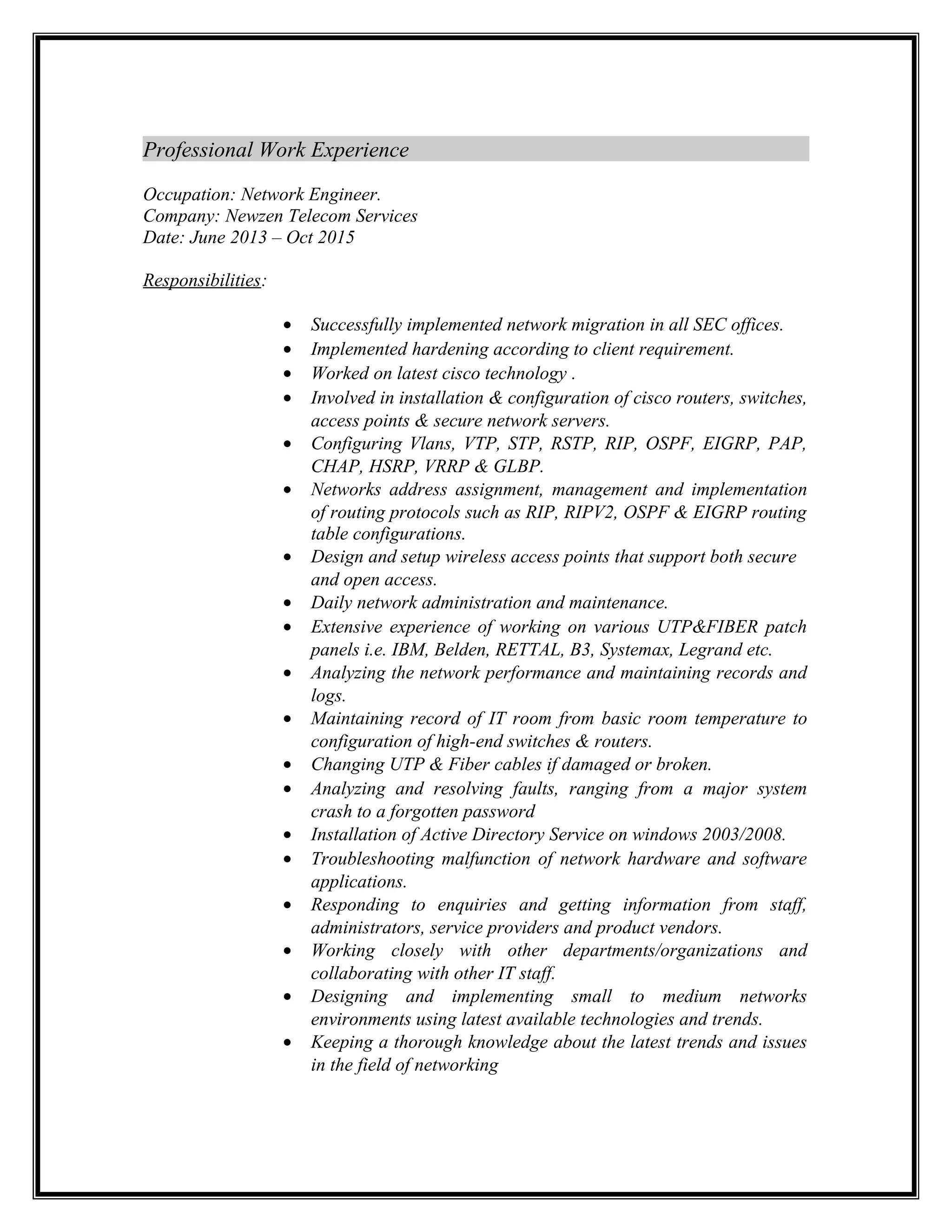 ALI(Network Engg) | DOC