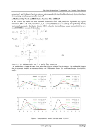 The Odd Generalized Exponential Log Logistic Distribution | PDF | Science