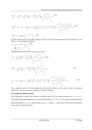 The Odd Generalized Exponential Log Logistic Distribution | PDF | Science