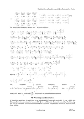 The Odd Generalized Exponential Log Logistic Distribution | PDF | Science