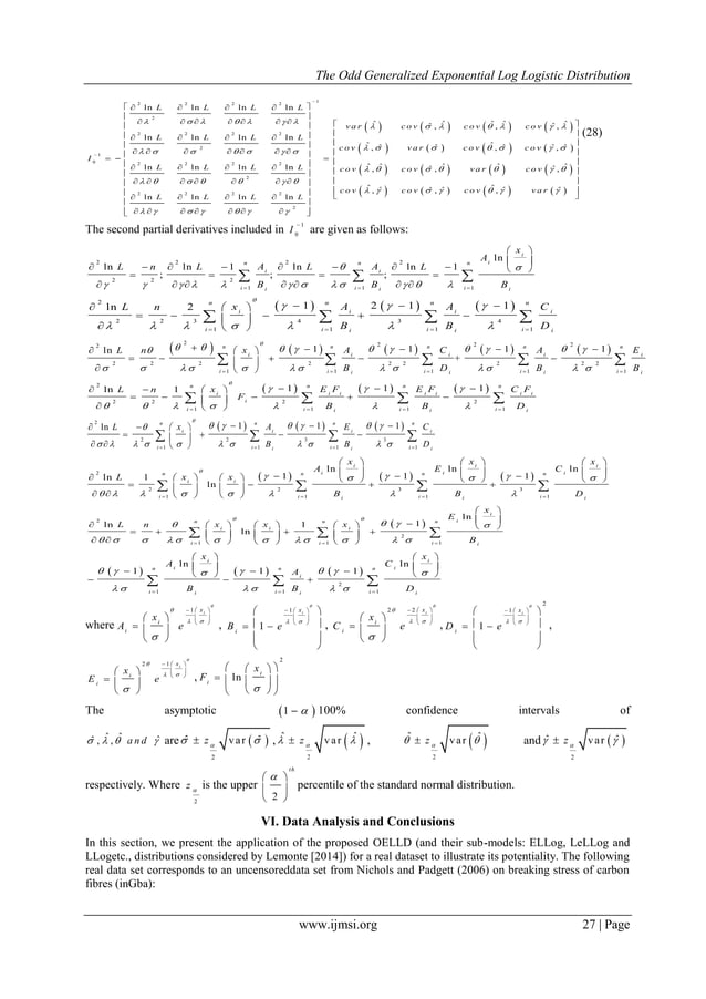 The Odd Generalized Exponential Log Logistic Distribution | PDF | Science