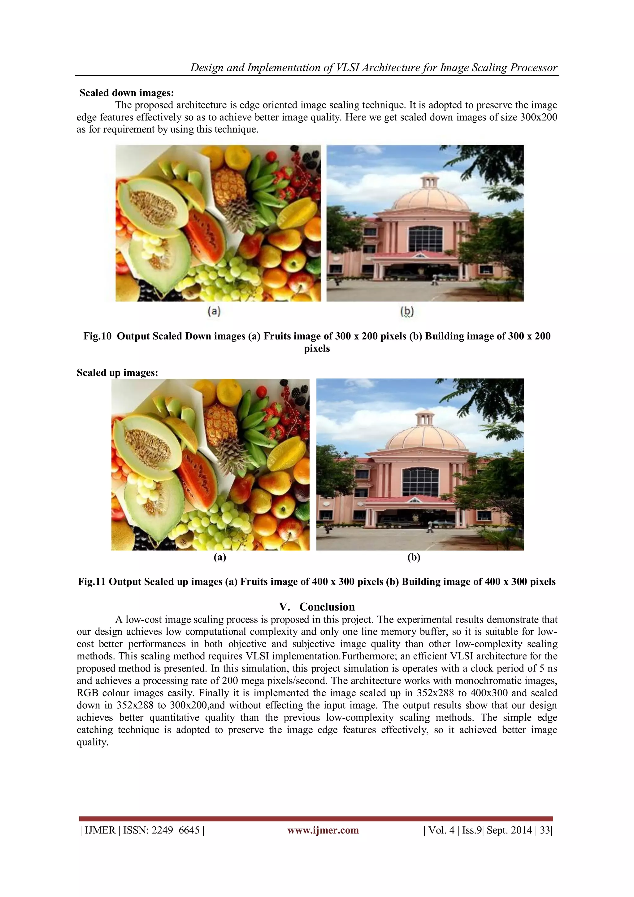 Design and Implementation of VLSI Architecture for Image Scaling Processor | PDF