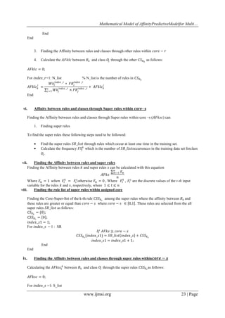 Mathematical Model of Affinity Predictive Model for Multi-Class ...