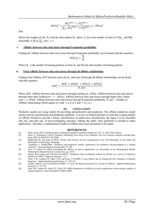 Mathematical Model of Affinity Predictive Model for Multi-Class Prediction | PDF