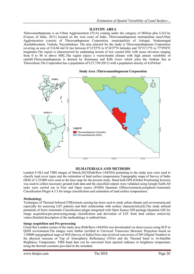 Estimation of Spatial Variability of Land Surface Temperature using Landsat 8 Imagery | PDF ...
