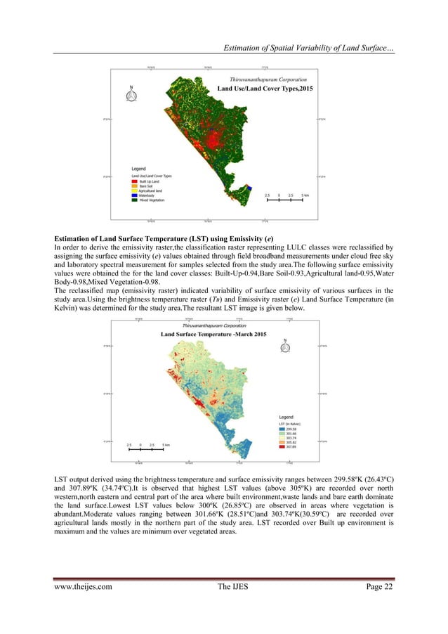 Estimation of Spatial Variability of Land Surface Temperature using Landsat 8 Imagery | PDF ...