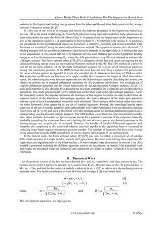 Quark Model Three Body Calculations for the Hypertriton Bound State | PDF