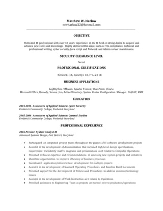 Matt Harlow Resume Government 2-2 | DOCX