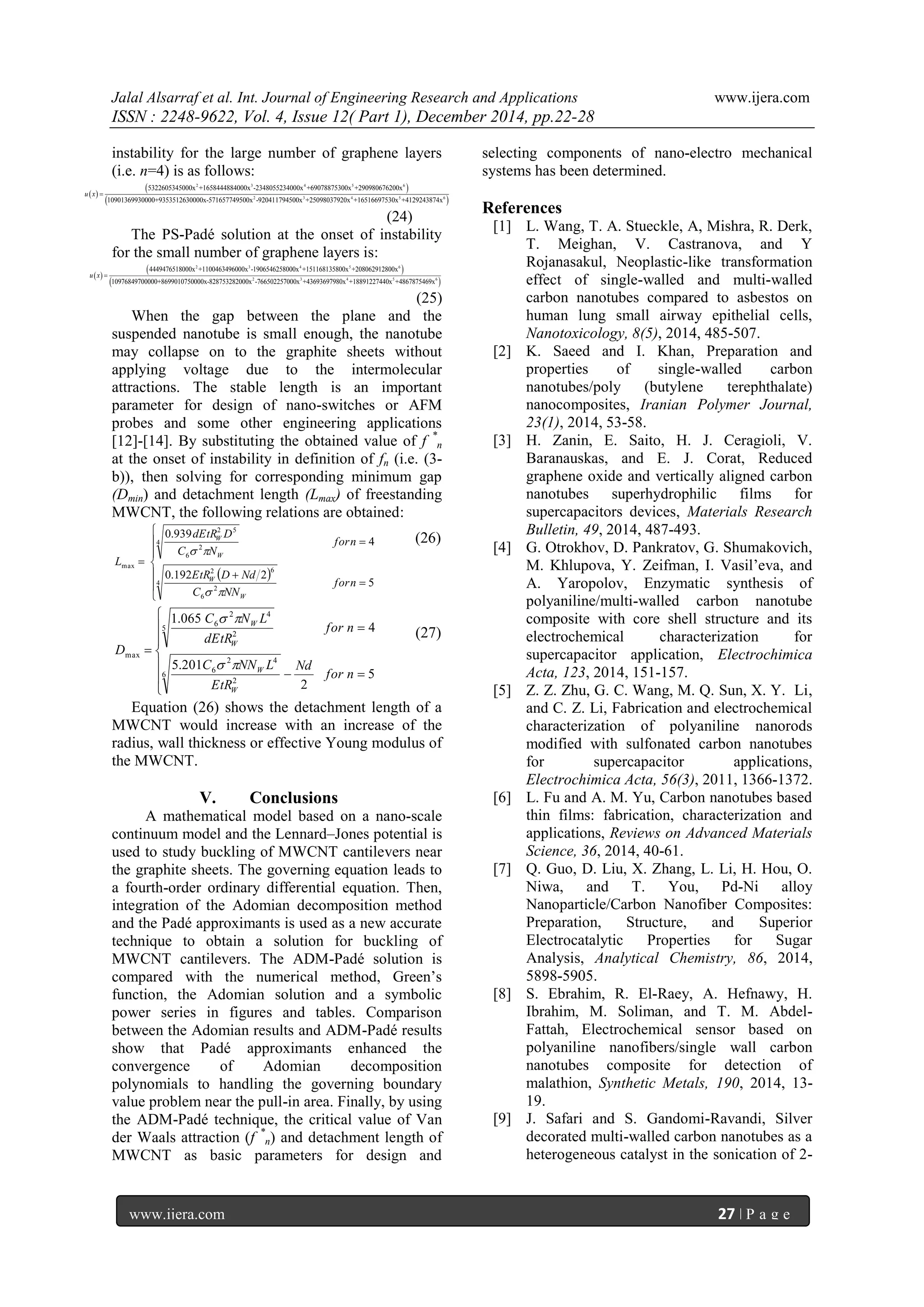 Buckling and Pull-In Instability of Multi-Walled Carbon Nanotube Probes Near Graphite Sheets ...