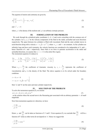 Fluctuating Flow of Vescoelastic Fluids between Two Coaxial Cylinders | PDF | Physics | Science