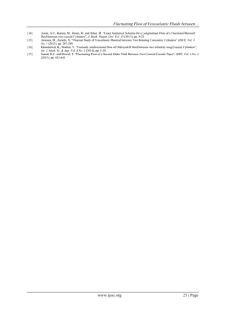 Fluctuating Flow of Vescoelastic Fluids between Two Coaxial Cylinders | PDF | Physics | Science