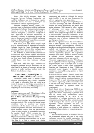 A Survey on Using Artificial Intelligence Techniques in the Software Development Process | PDF