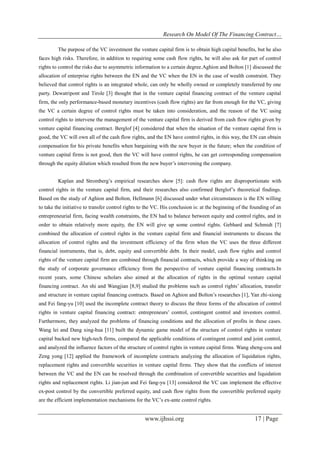 Research on Model of the Financing Contract by Introducing the ...