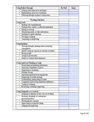 Job Skills Discovery Worksheet Using ONet_Skills ID | PDF