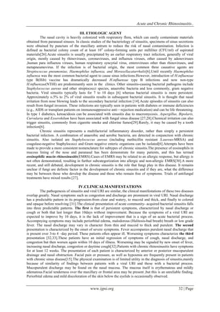 Acute and Chronic Rhinosinusitis, Pathophysiology and Treatment | PDF