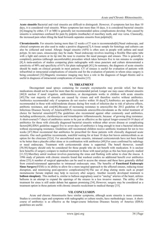 Acute and Chronic Rhinosinusitis, Pathophysiology and Treatment | PDF
