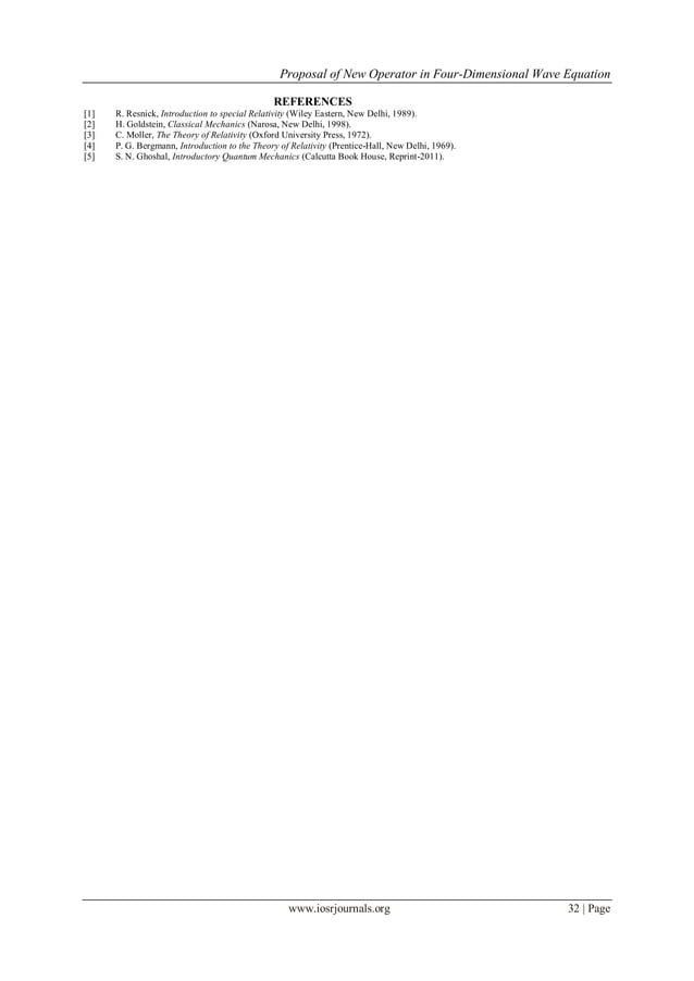 Proposal of New Operator in Four-Dimensional Wave Equation | PDF ...