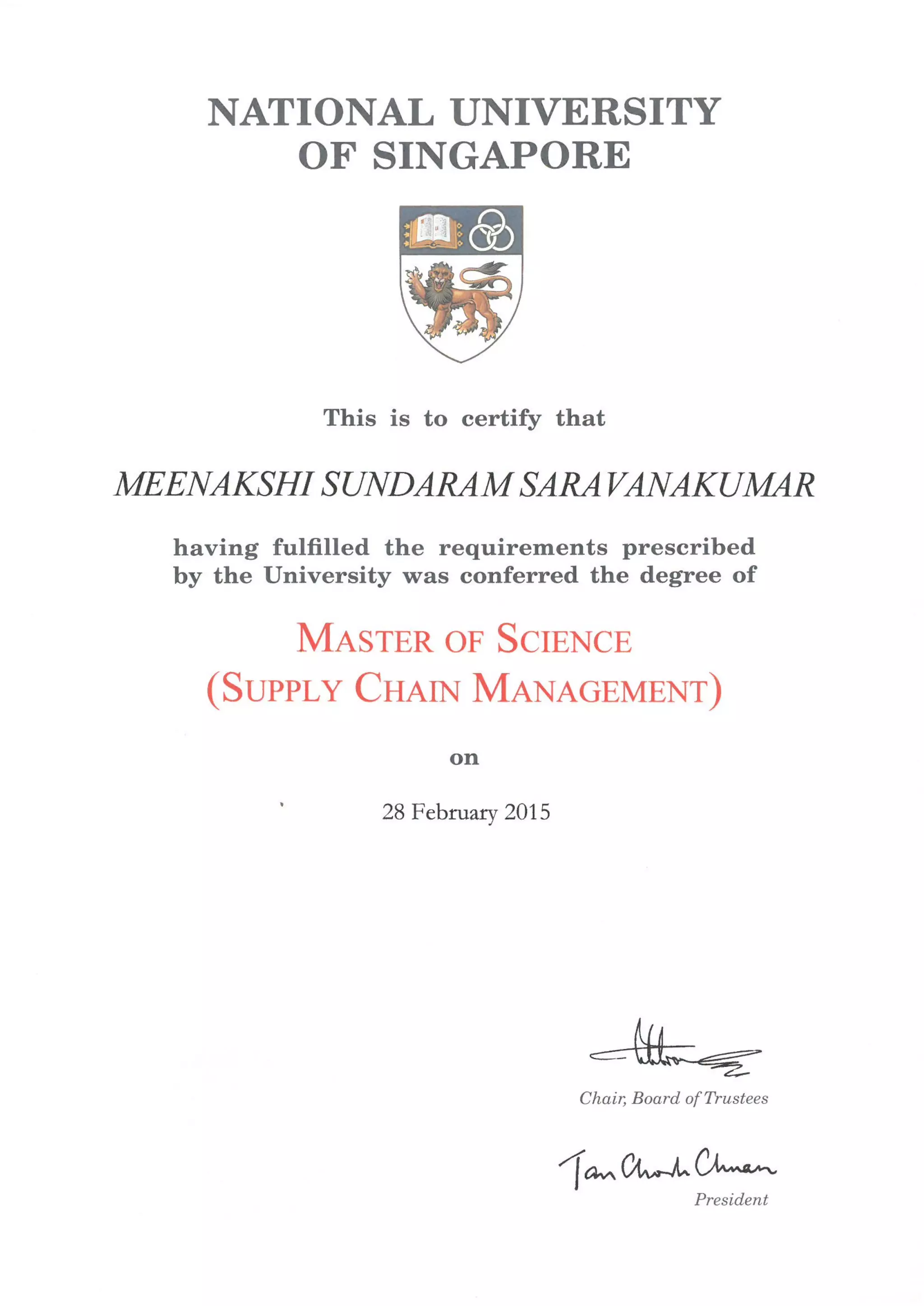 NUS DEGREE SCROLL | PDF