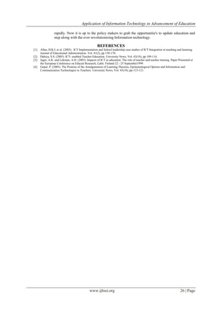Application of Information Technology in Advancement of Education | PDF ...