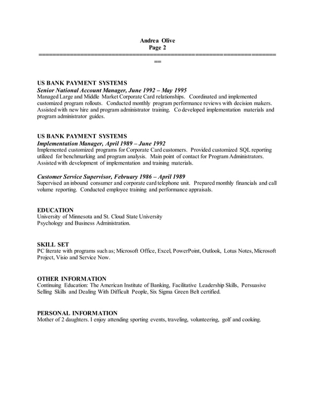 ANDREA OLIVE Resume | PDF