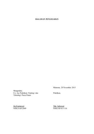 LAPORAN PRAKTIKUM FISTEK ACARA 1 | DOCX