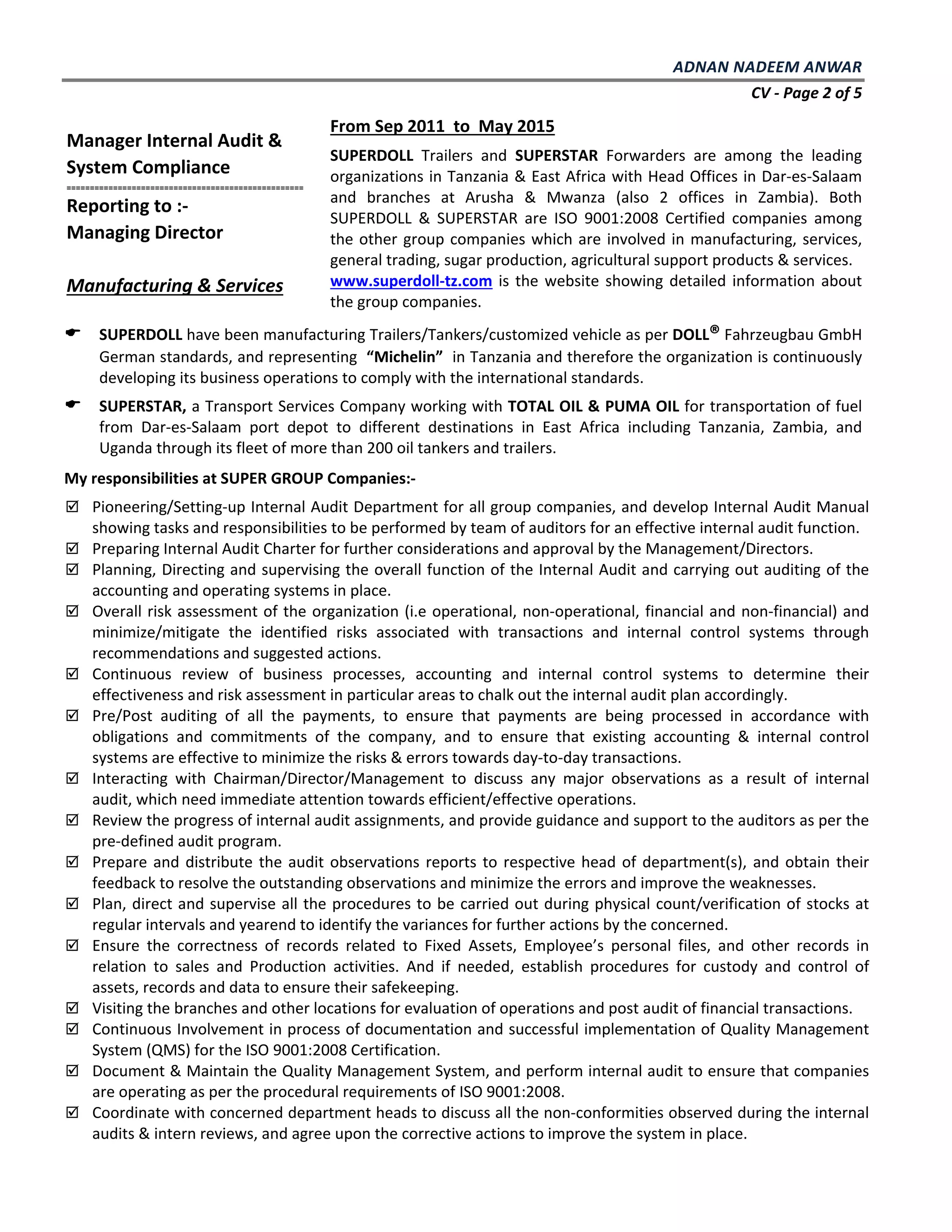 Adnan N Anwar - CV | PDF