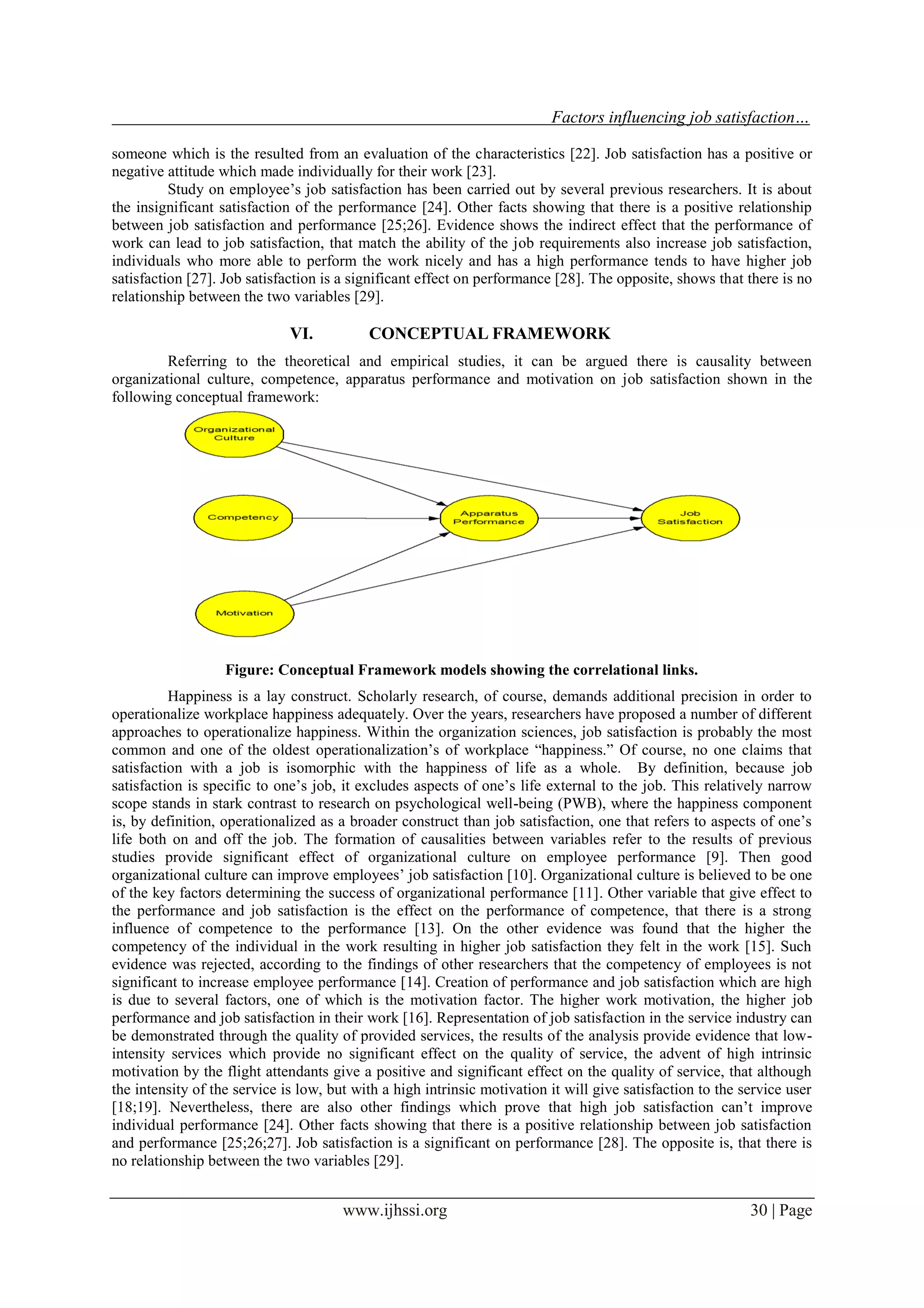 Factors influencing job satisfaction: A conceptual framework | PDF