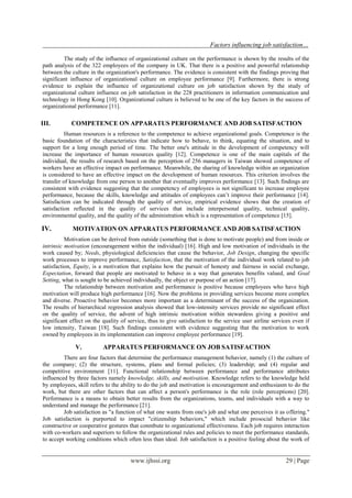 Factors influencing job satisfaction: A conceptual framework | PDF