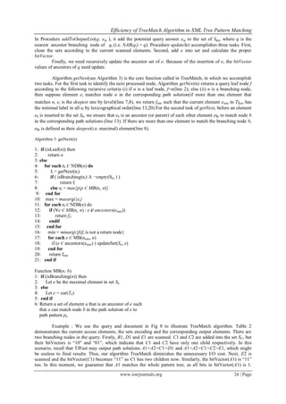 Efficiency of TreeMatch Algorithm in XML Tree Pattern Matching | PDF