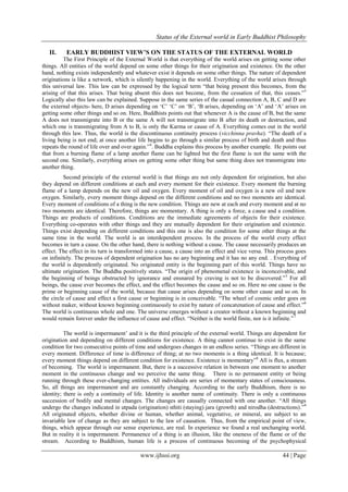 Status of the External world in Early Buddhist Philosophy | PDF